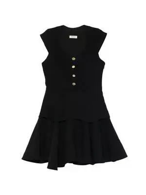 Sandro Button-embellished Mini Dress - Black