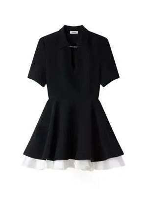 Sandro Ruffled Mini Dress - Black