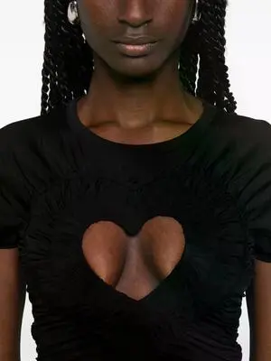 Sandro Heart Cut-out Ruched T-shirt