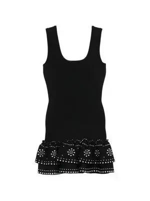 Sandro Stud-embellished Ruffled Dress
