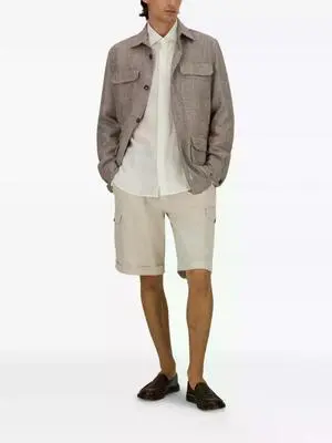 Herno Check-pattern Pocket-details Linen Jacket