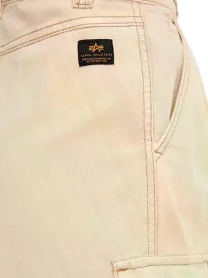 Alpha Industries Cargo Shorts With Button Fly And High Waist
