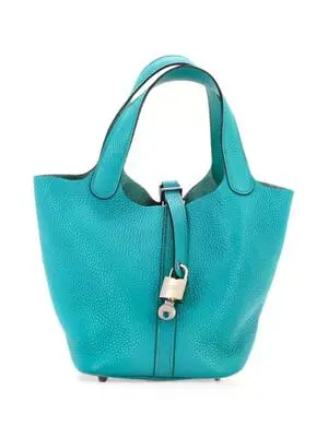 Hermès Picotin Lock Bag Clemence Pm Bucket Bag - Blue