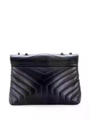 Saint Laurent Loulou Matelasse Chevron Leather Medium Shoulder Bag - Black