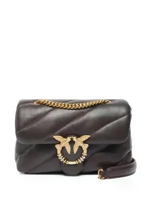 Pinko Quilted Love Birds Cross Body Bag - Brown
