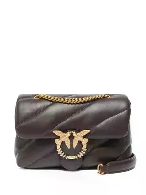 Pinko Quilted Love Birds Cross Body Bag - Brown