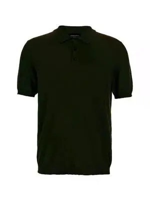 ROBERTO COLLINA Short-sleeve Textured Polo Shirt - Black