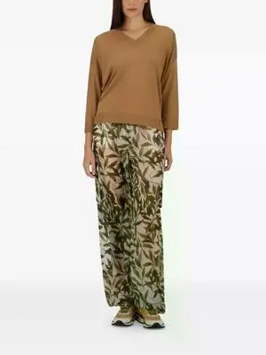Herno Floral-print Straight-leg Trousers
