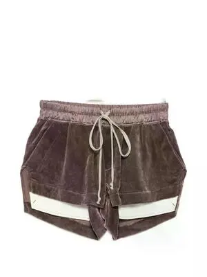 Rick Owens Velvet Drawstring Shorts - Brown
