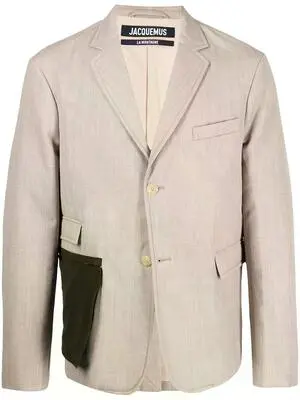 Jacquemus Pouch-pocket Single-breasted Blazer - Brown