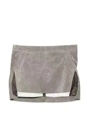 Rick Owens Suede Side-slit Skirt - Grey
