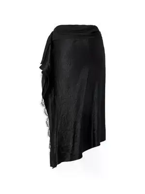 Pinko Asymmetric Lace Trim Skirt