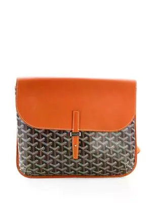 Goyard Coursier Messenger Bag Coated Canvas And Leather Crossbody Bag - Brown
