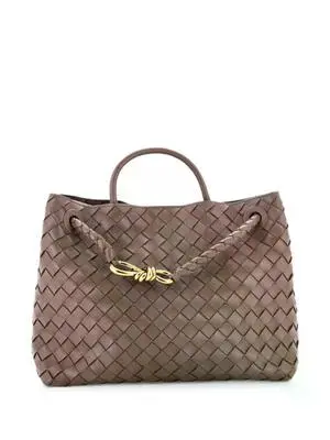 Bottega Veneta Andiamo Top Handle Bag Intrecciato Nappa Medium Satchel - Brown