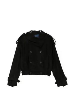 Yohji Yamamoto Double-breasted Cropped Jacket - Black