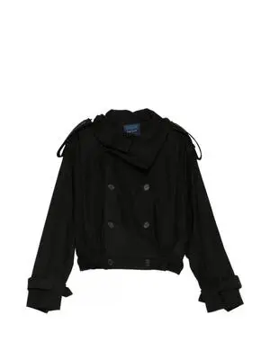 Yohji Yamamoto Double-breasted Cropped Jacket With Buckle-fastening Cuffs