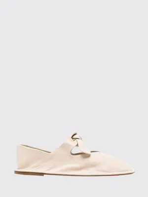 Hereu Ballet Flats With Knot Detailing - Cream
