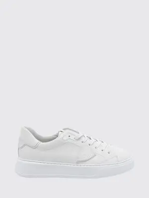 Philippe Model Temple Low Smooth Calfskin Low-top Sneakers With Shield Logo - White 1