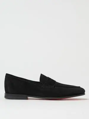 Santoni Suede Penny Loafers - Black