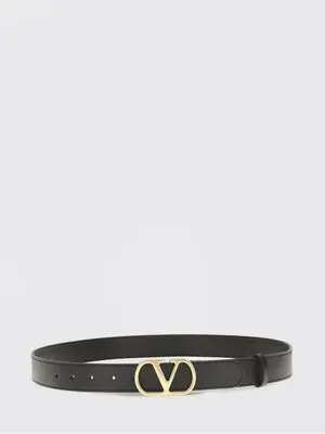 Valentino Garavani Vlogo Signature Belt In Smooth Calfskin Leather - Black