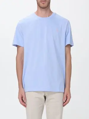 Polo Ralph Lauren Slim Fit Cotton T-shirt With Embroidered Logo And Crew Neck - Blue