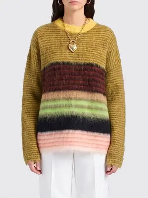La DoubleJ Striped Wool & Mohair Jumper - Yellow