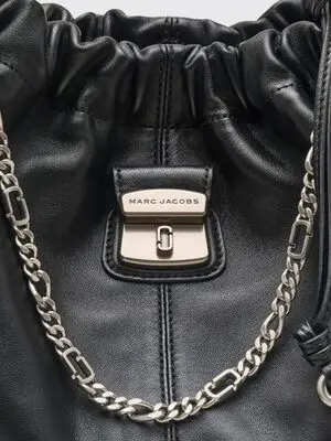 Marc Jacobs Cristina Draped Lambskin Leather Shoulder Bag - Black