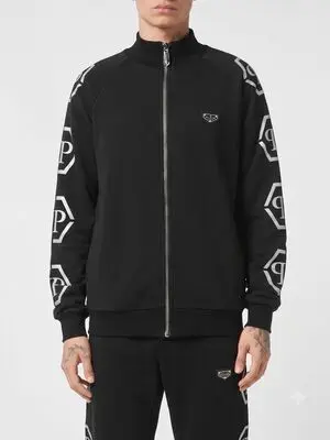 Philipp Plein Cotton-blend Turtleneck Sweatshirt With Hexagon Logo