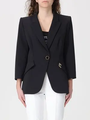 Elisabetta Franchi Crêpe Single Breasted Blazer - Black
