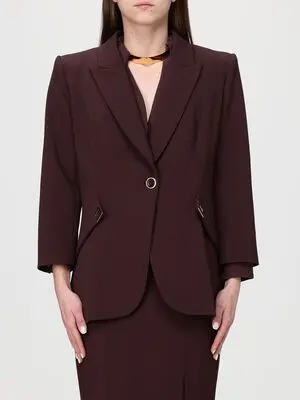 Elisabetta Franchi Crêpe Single Breasted Blazer - Brown