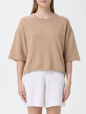 ALLUDE Cashmere Crew-neck Pullover - Beige