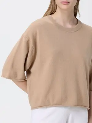 ALLUDE Cashmere Crew-neck Pullover - Beige