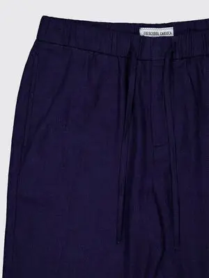 Frescobol Carioca Blue Linen Cotton Blend Trousers
