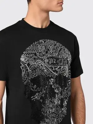 Philipp Plein Cotton T-shirt With Skull Print And Rhinestone Application