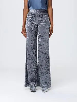FORTE_FORTE Wide Leg Velvet Trousers - Grey