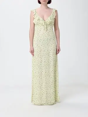 MAR DE MARGARITAS Long Dress In Printed Viscose - Yellow