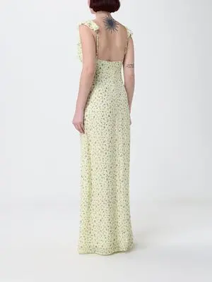 MAR DE MARGARITAS Long Dress In Printed Viscose - Yellow