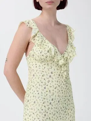 MAR DE MARGARITAS Long Dress In Printed Viscose - Yellow