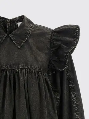 GANNI Organic Cotton Denim Flared Mini Dress