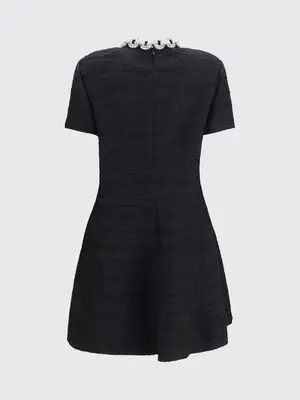 Valentino Garavani A-line Tweed Mini Dress With Rhinestone Embellishment - Black