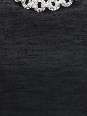 Valentino Garavani A-line Tweed Mini Dress With Rhinestone Embellishment - Black