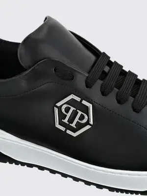 Philipp Plein Low-top Smooth Leather Sneakers With Hexagon Logo