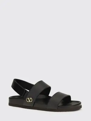 Valentino Garavani Vlogo Calfskin Leather Slingback Sandals