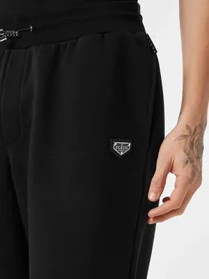 Philipp Plein Jersey Sport Shorts With Drawstring And Metallic Logo