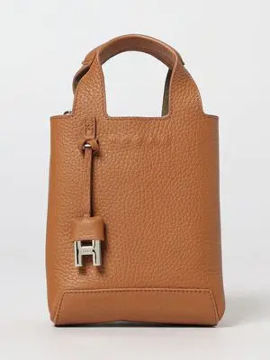 Hogan Grained Leather Handbag - Brown