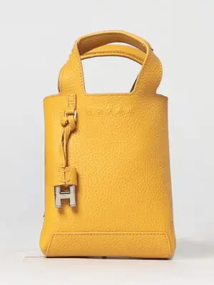 Hogan Grained Leather Handbag Mustard