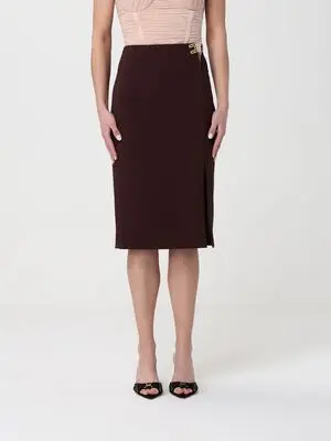Elisabetta Franchi Logo Pencil Skirt - Brown