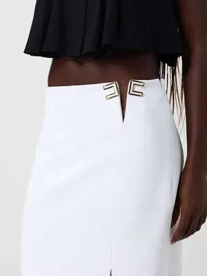 Elisabetta Franchi Logo Pencil Skirt - Ivory