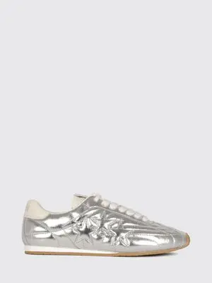 Amiri Pacific Football Slim Quilted Laminated Leather Sneakers - Silver