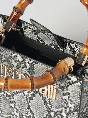Just Cavalli Python Print Faux Leather Bag